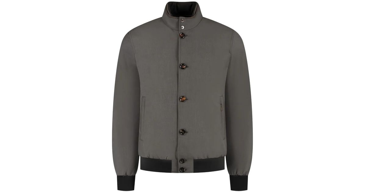 Moorer Janos-Pum Ribbed-Cuff Bomber Jacket in Grey for Men | Lyst UK