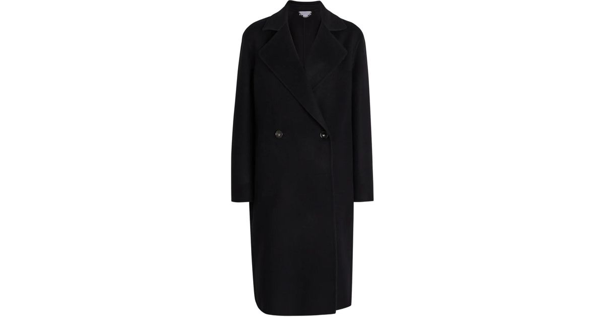 Stella McCartney Iconic Double-Breasted Wool Coat in Black | Lyst UK