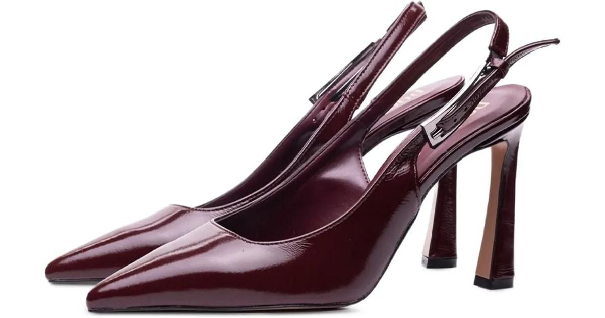 Poche Paris Escarpins Pointus À Bride Arrière in Brown | Lyst