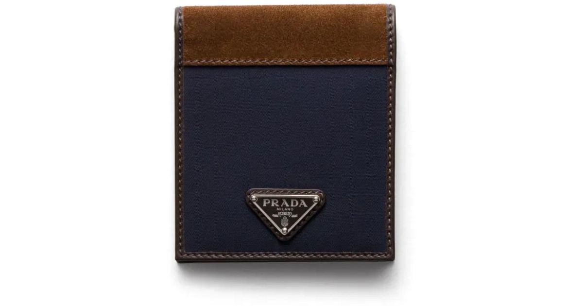 Prada Triangle-Logo Wallet in White for Men | Lyst UK