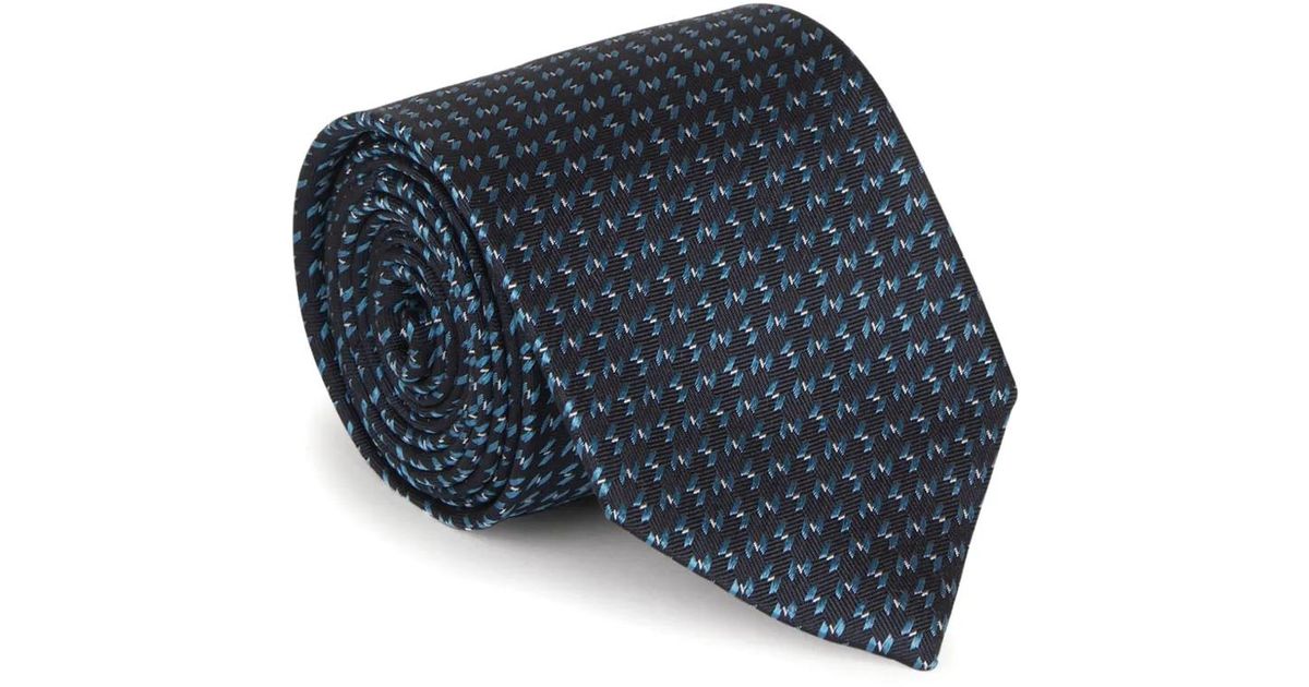 Brioni Geometric-Pattern Tie in Blue for Men | Lyst UK