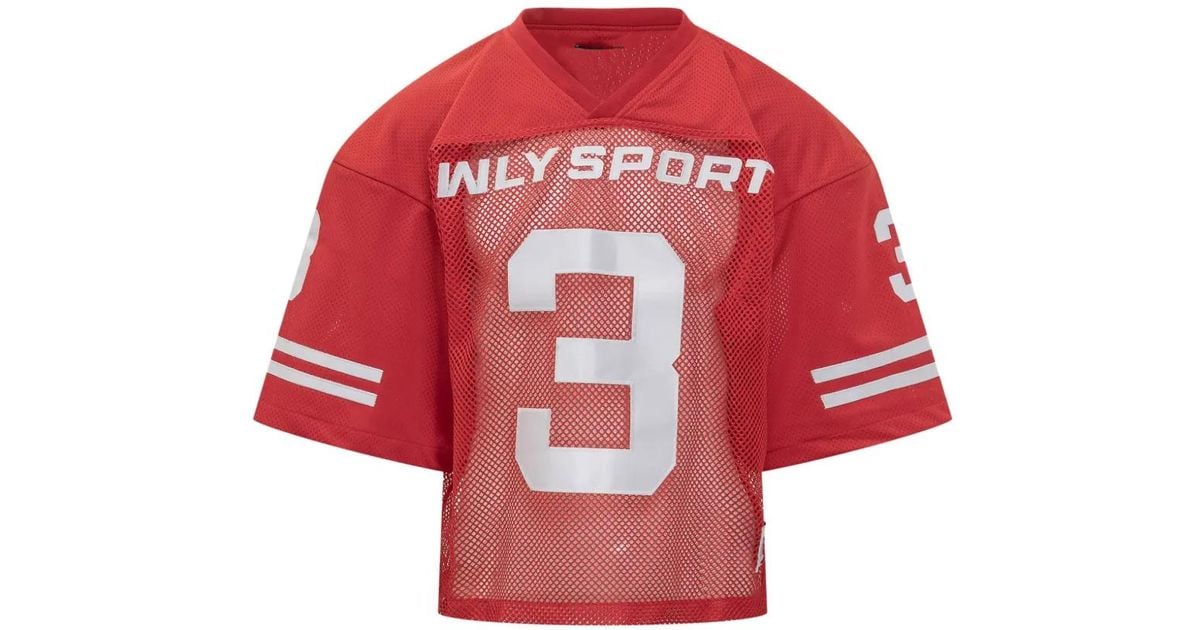 Willy Chavarria V-Neck Football Jersey in Red for Men | Lyst