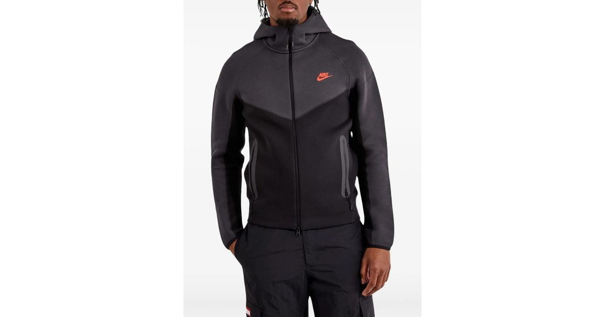 Nike Tech Fleece Windrunner /Dark Smoke/Light Crimson" Jacket in Black ...