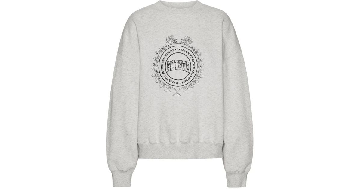 ROTATE BIRGER CHRISTENSEN Logo Embroidery Sweatshirt in Gray | Lyst