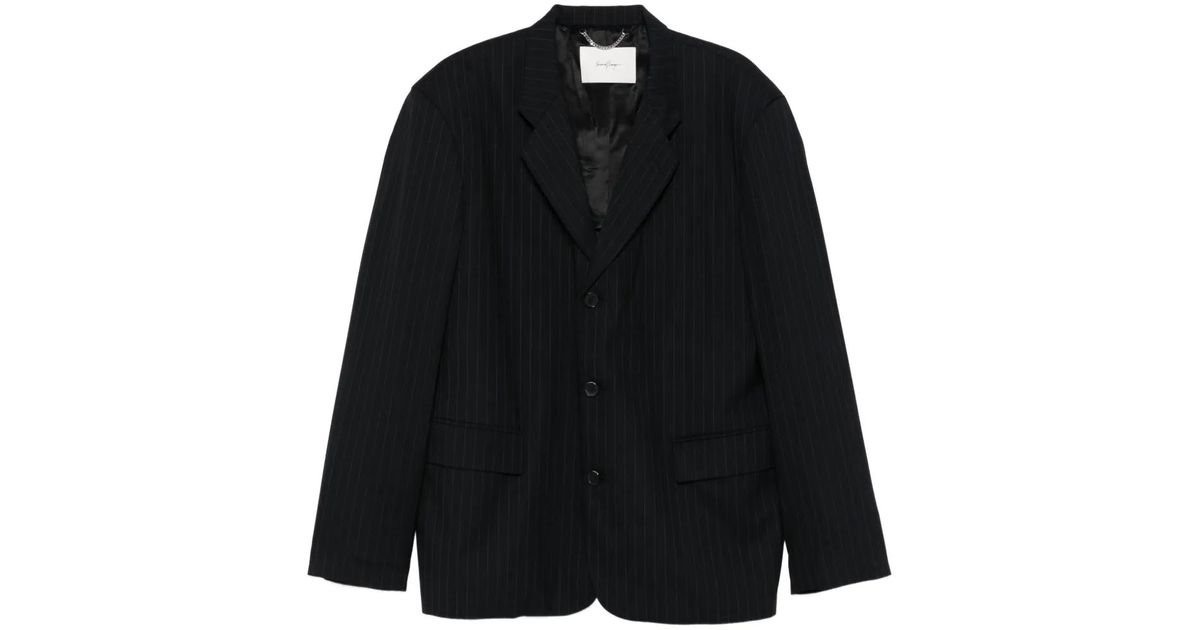 Second/Layer Pinstripe Three-Button Blazer in Black for Men | Lyst