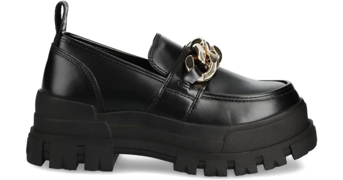 Buffalo Chain-Link Loafers in Black | Lyst