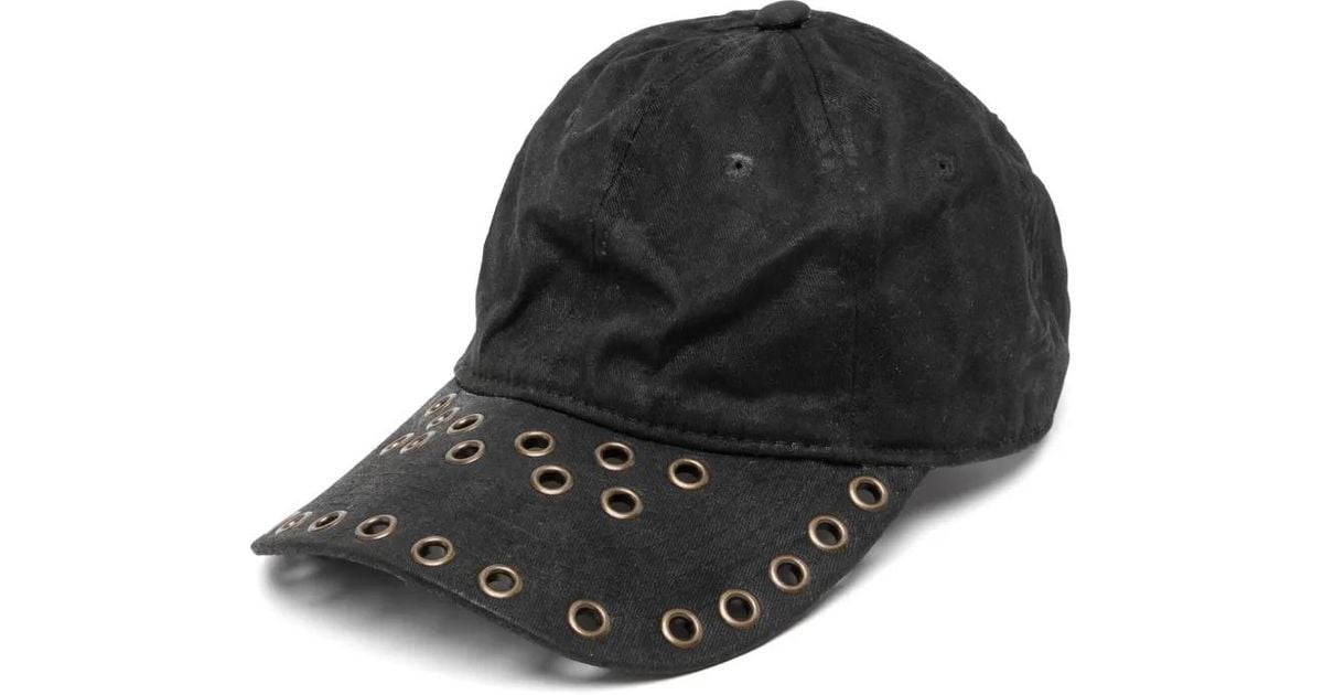 P.L.N. Eyelet Cap in Black | Lyst