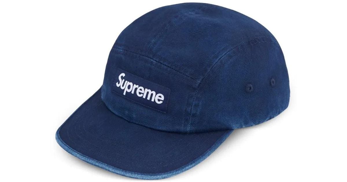 Supreme Washed Chino Twill Camp Cap in Blue for Men | Lyst UK
