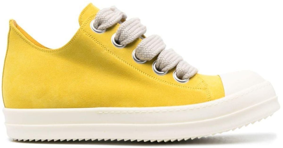 Rick Owens Chunky-laces Low-top Sneakers in Yellow for Men | Lyst
