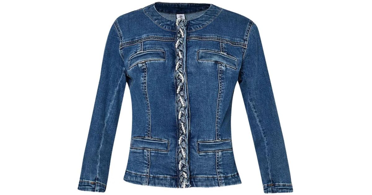 Liu Jo Braid Denim Jacket in Blue | Lyst UK