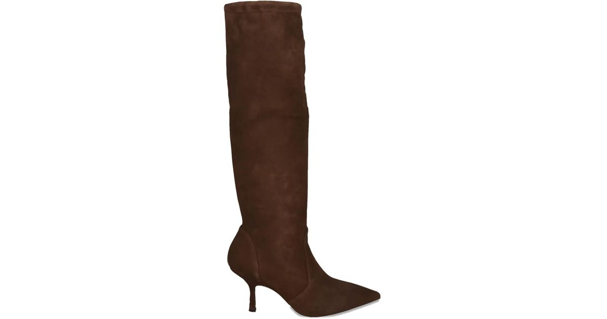 Stuart Weitzman 75Mm Naomi Boots in Brown | Lyst UK