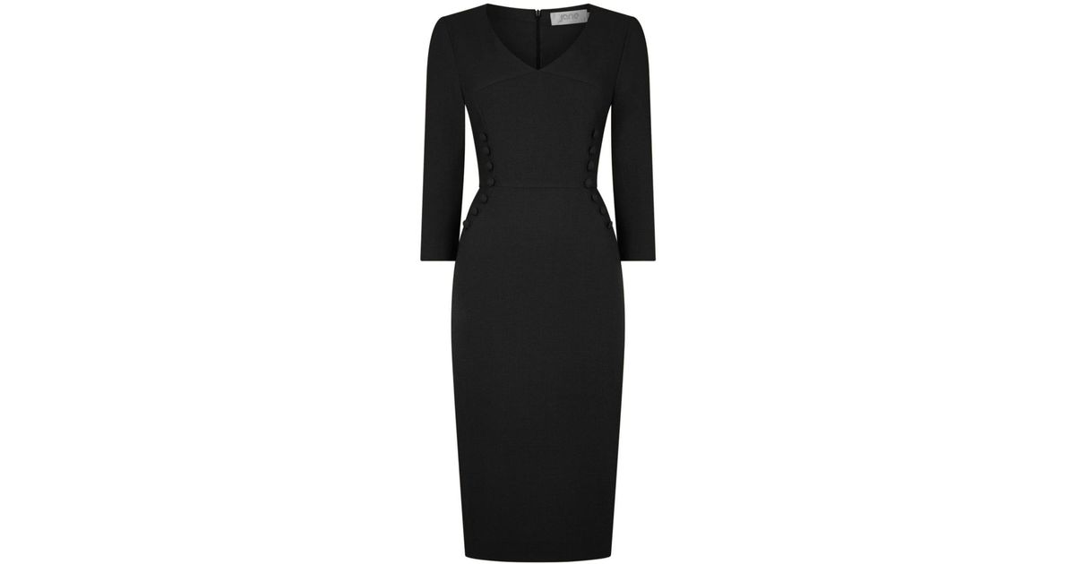 Jane Tatum Pencil Dress in Black | Lyst