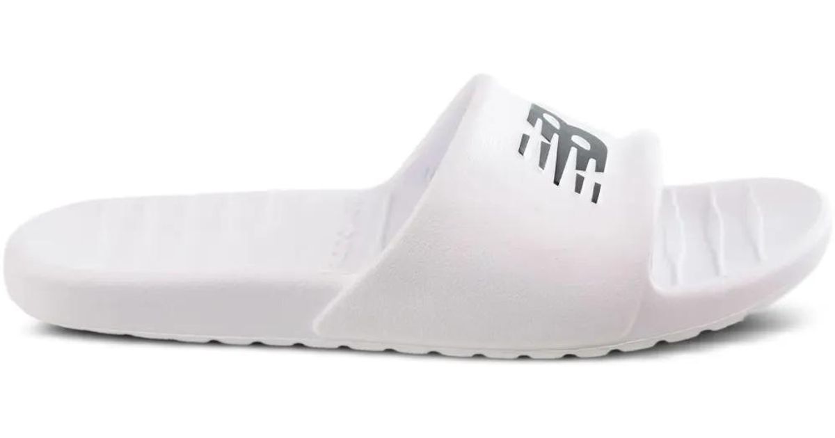 New Balance 4E Logo-Embossed Slides in White for Men | Lyst