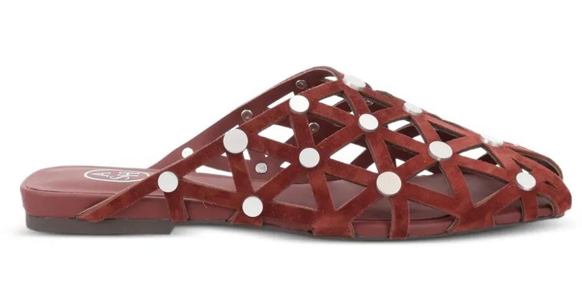 Ash Bone Stud-Embellished Slides in Brown | Lyst UK