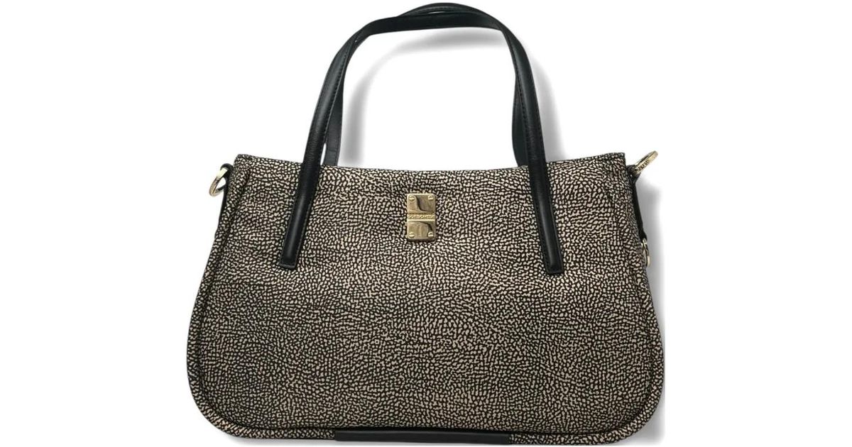 Borbonese Print Shopper Medium Shoulder Bag in Black | Lyst UK