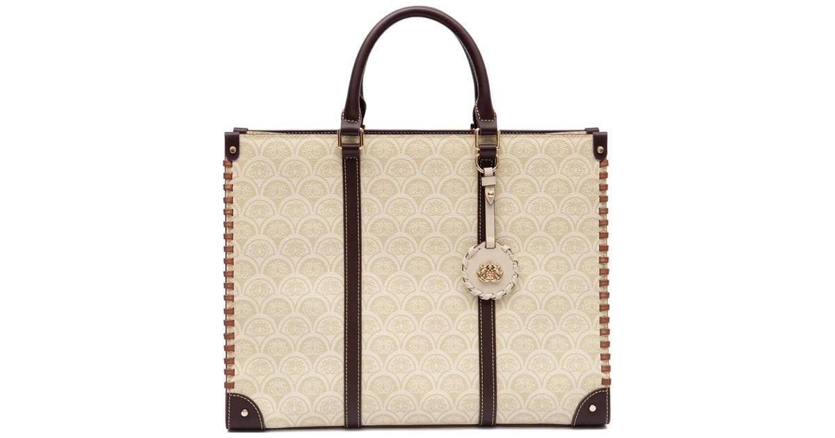 Isla Monogram Tote Bag in Natural | Lyst