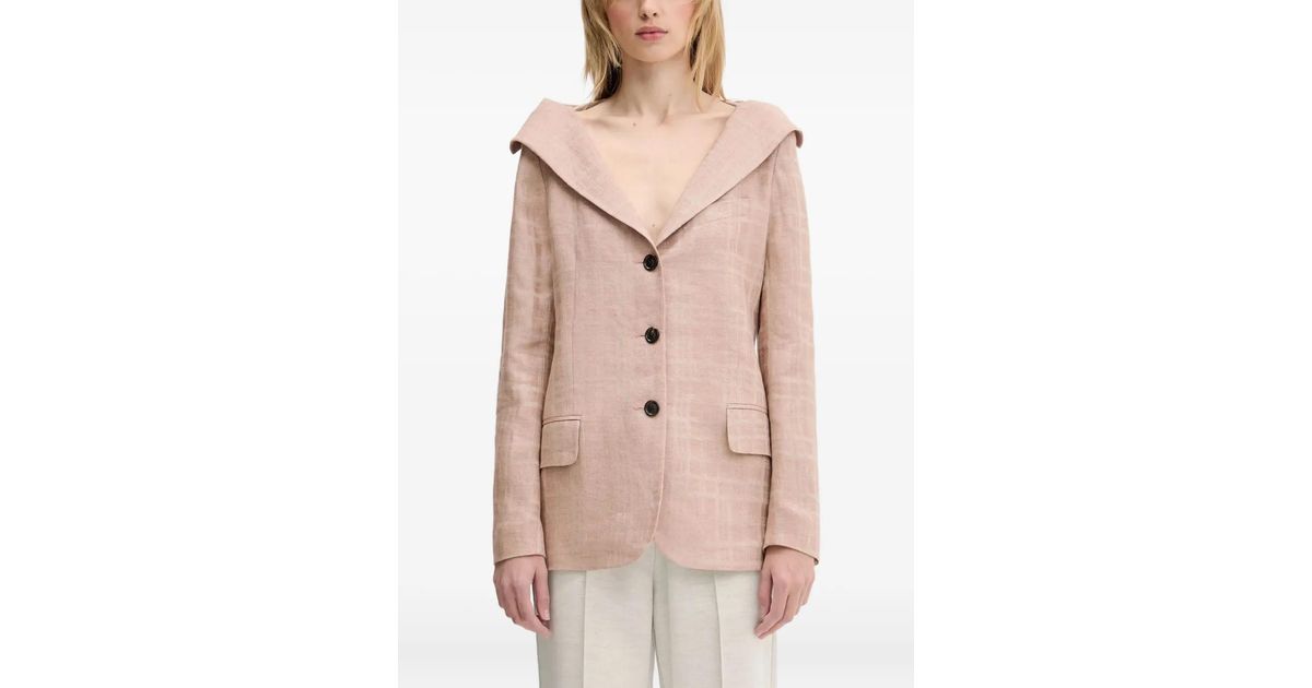 Our Legacy Dropped-Shoulder Checked Blazer in Natural | Lyst