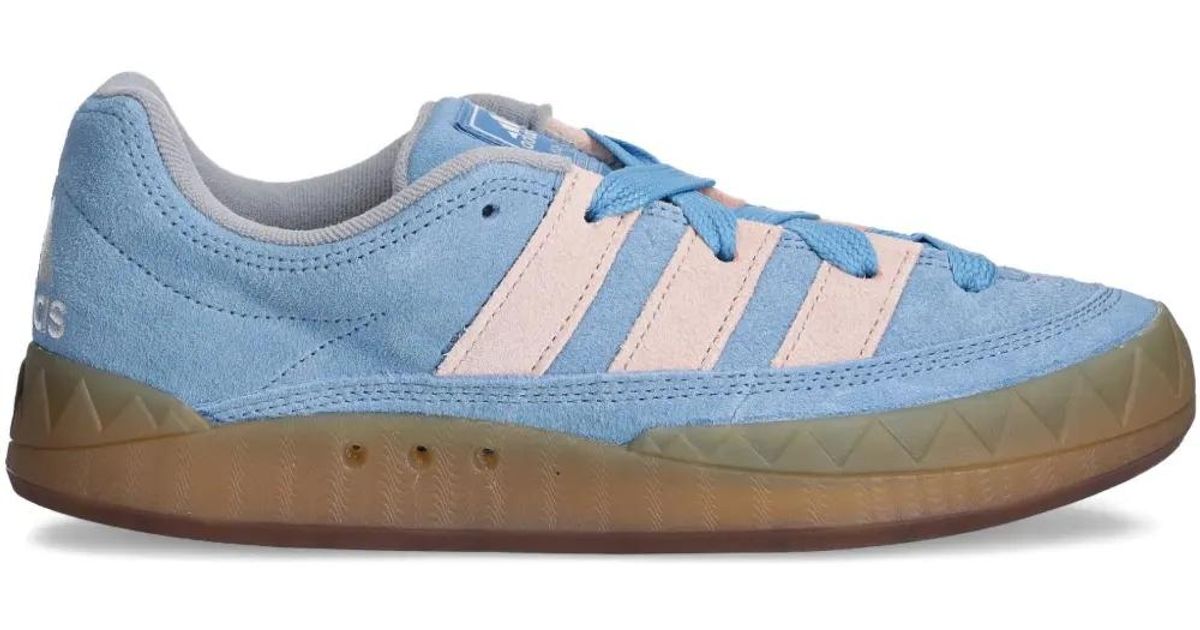 adidas Suede Three-Stripe Trainers in Blue | Lyst UK