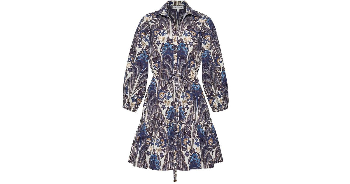 Cara Cara Robin Floral-Print Tiered Mini Dress in Blue | Lyst UK
