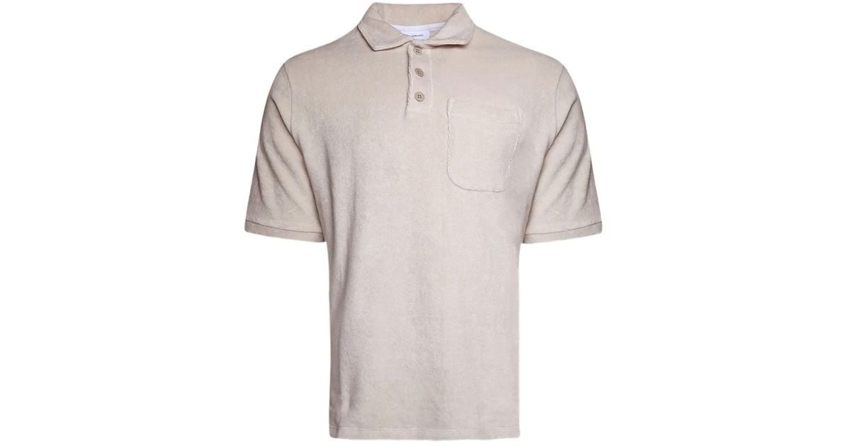 SAINTWOODS Terry-Cloth Polo Shirt in White for Men | Lyst UK
