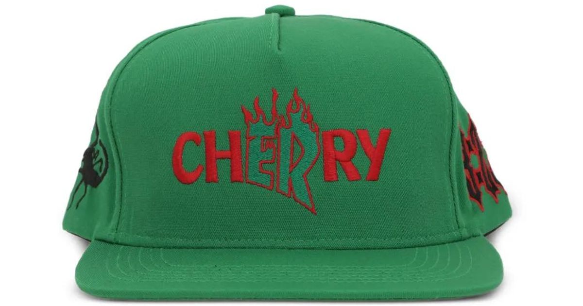 Cherry World Embroidery Adjustable Cap in Green for Men | Lyst