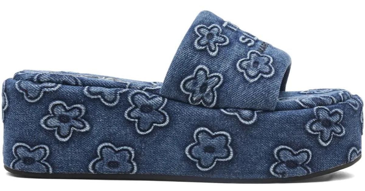 Marc Jacobs The Daisy Denim Platform Sandals in Blue | Lyst