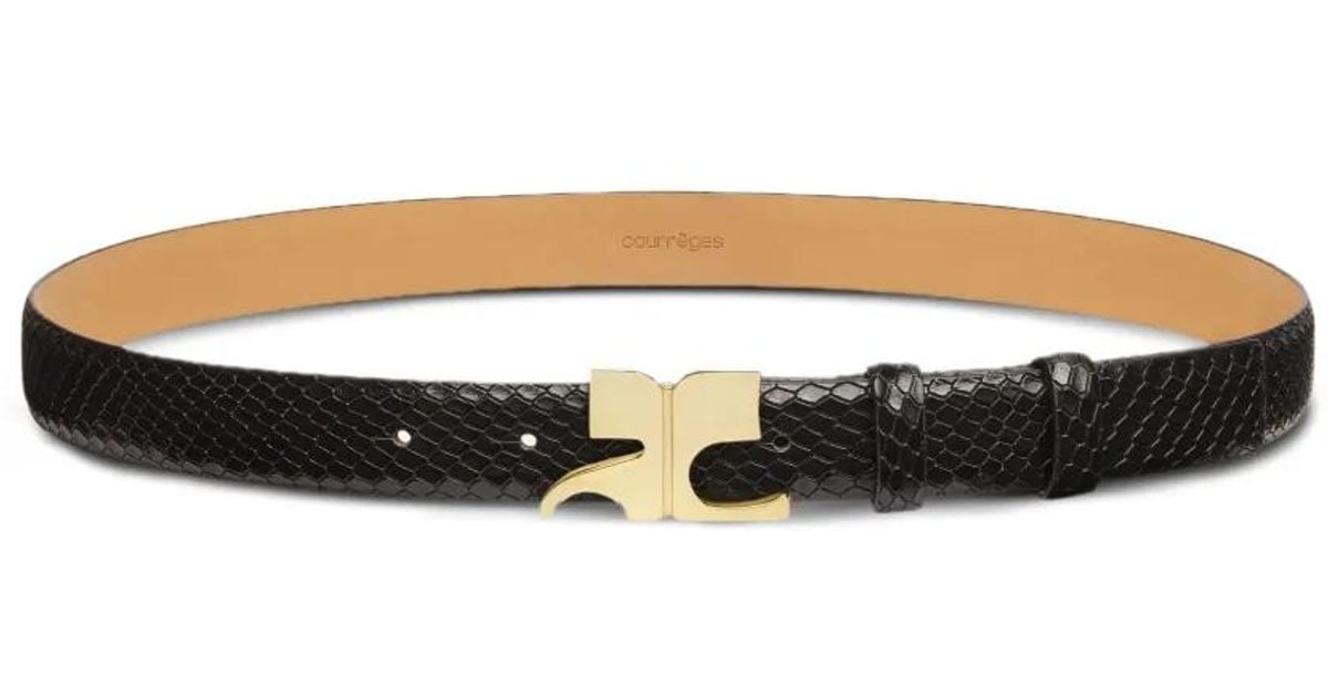Courreges Viper Snake-Effect Leather Belt in White | Lyst UK