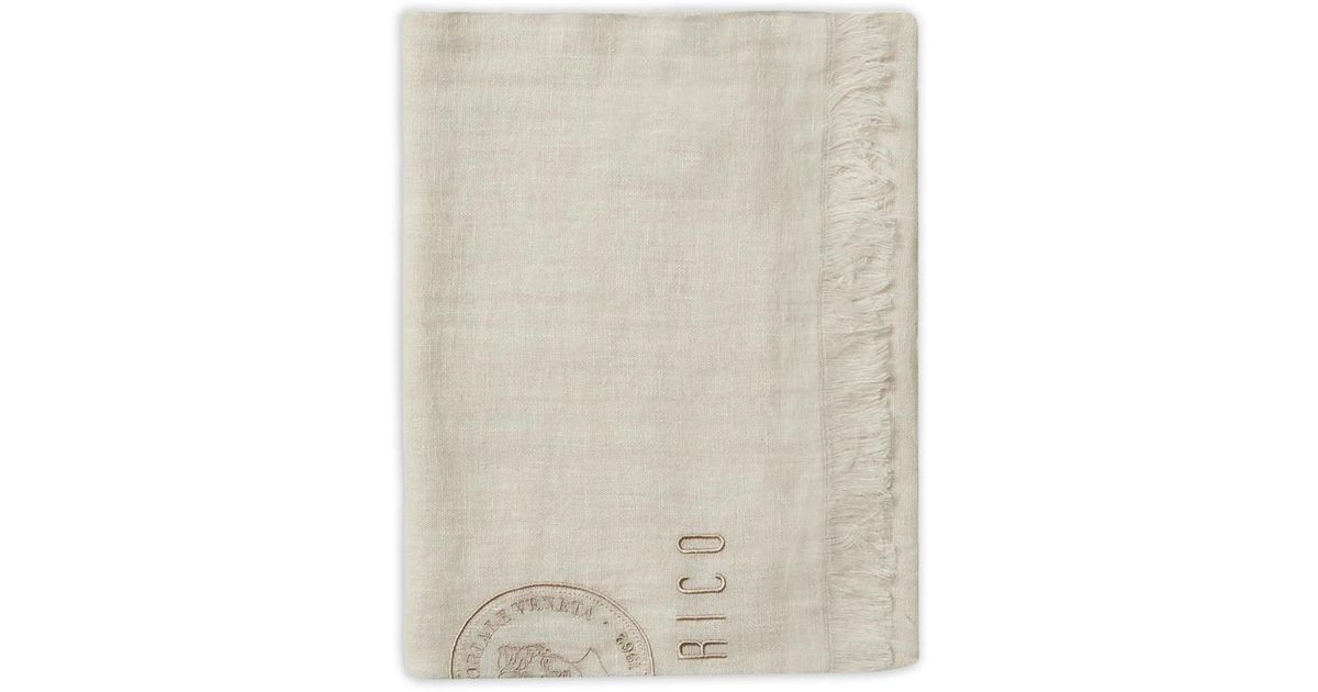 Peserico Logo-Embroidered Scarf in Natural | Lyst UK