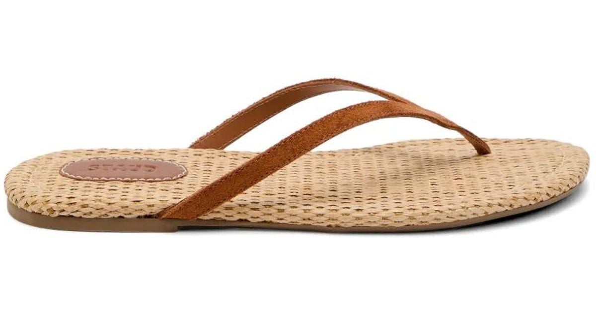 STAUD Freja Thong-Strap Sandals in Brown | Lyst UK
