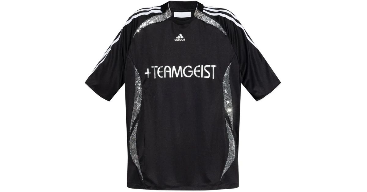 adidas Teamgeist Sequin-embellished Jersey in Black | Lyst