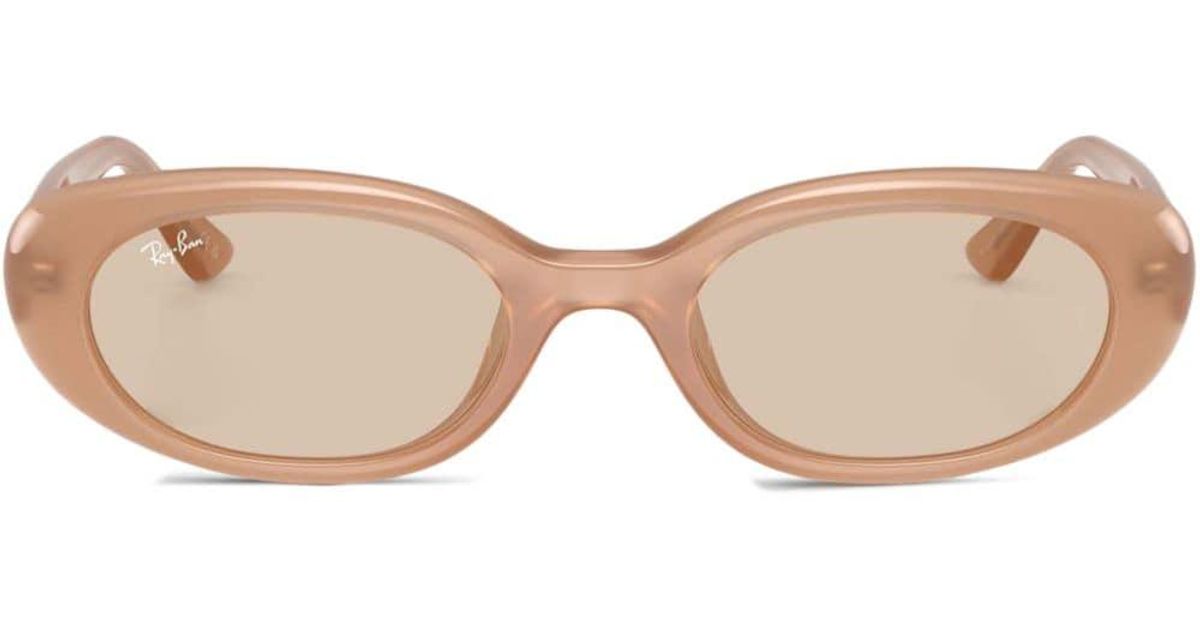 Ray-Ban Logo-Lettering Sunglasses in Natural | Lyst
