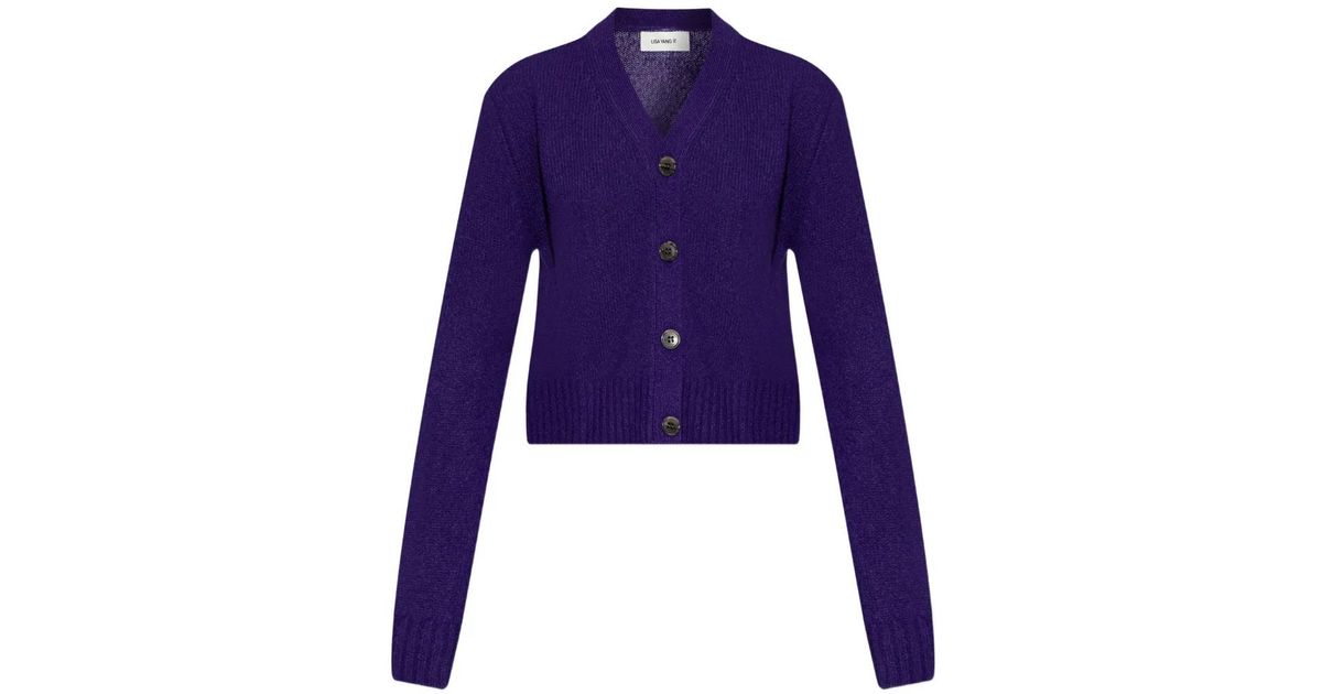 Lisa Yang Button V-Neck Cardigan in Blue | Lyst UK