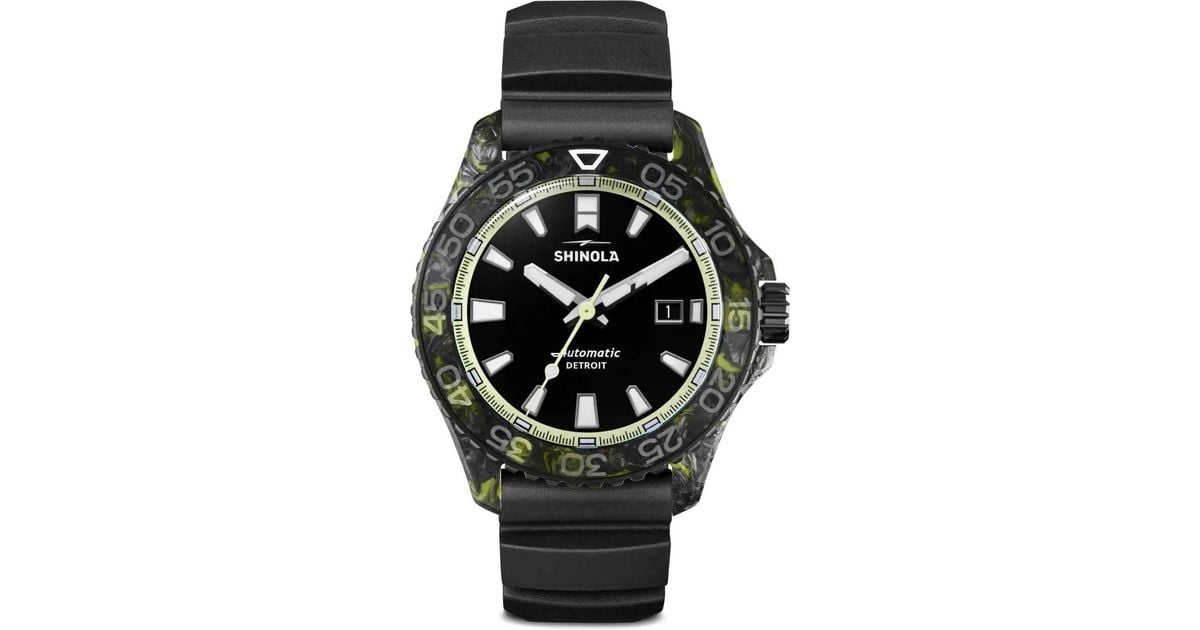 Shinola Forged Carbon Automatic 45Mm Watch in Black for Men | Lyst