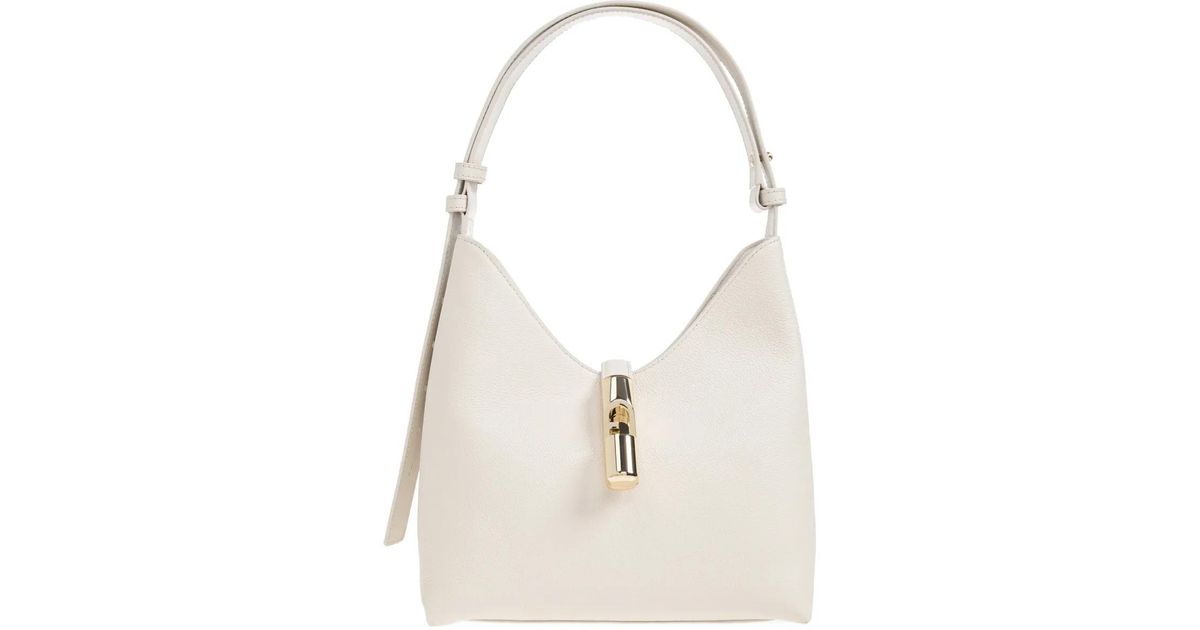 Furla Lock-Detail Tote Bag in White | Lyst