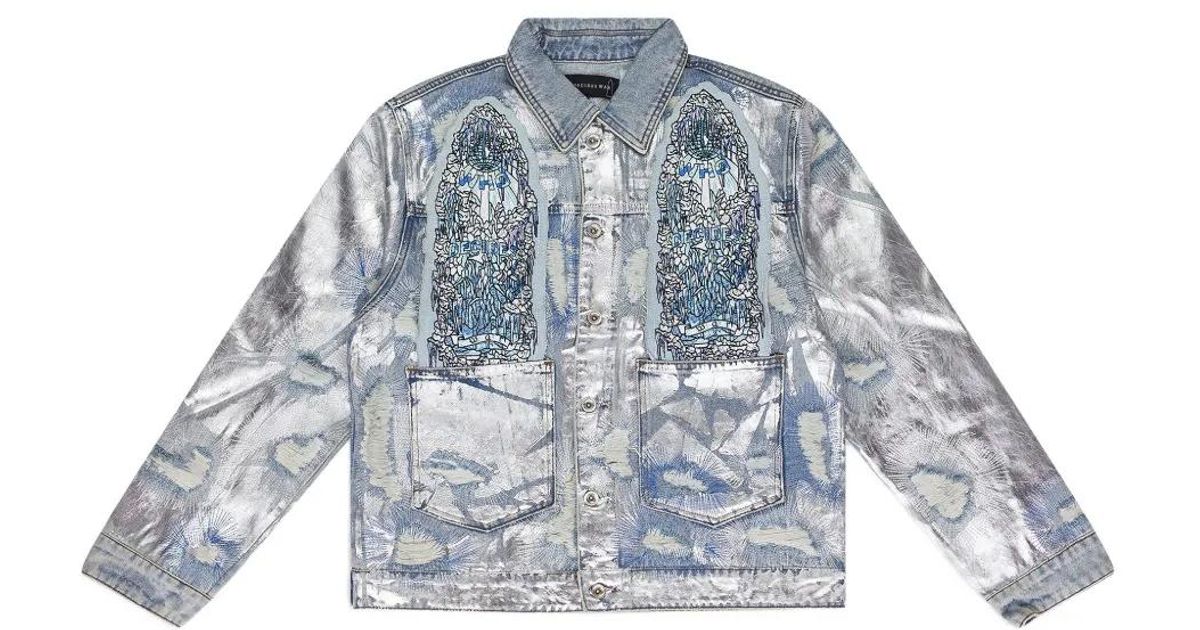 Who Decides War Heavy Metal Denim Trunker Jacket in Blue for Men | Lyst