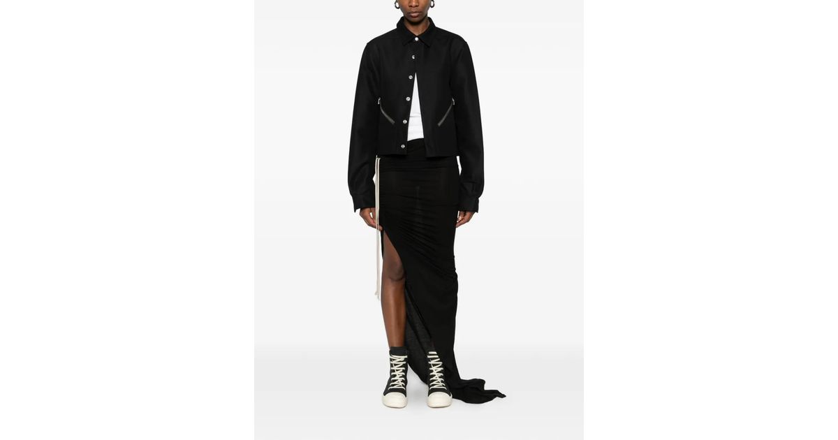 Rick Owens Edfu Drawstring Slit Skirt in Black | Lyst UK