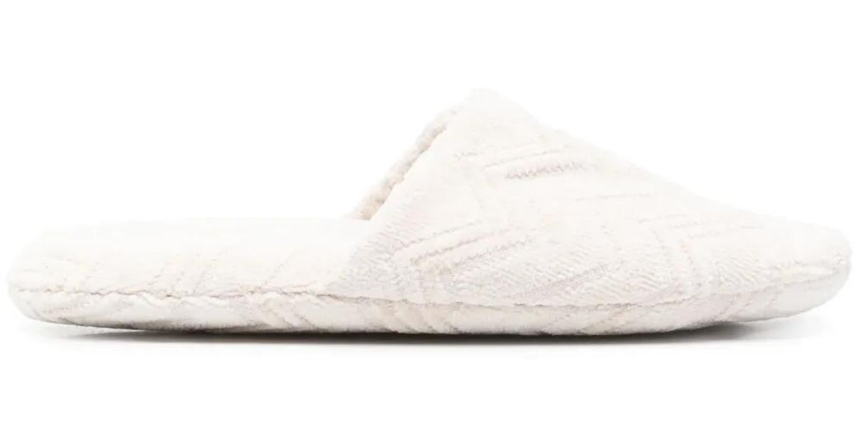 Missoni Textured Slippers in White | Lyst