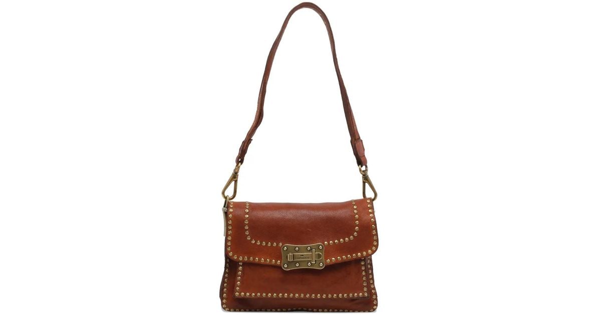 Campomaggi Agnese Studded Shoulder Bag in Brown | Lyst