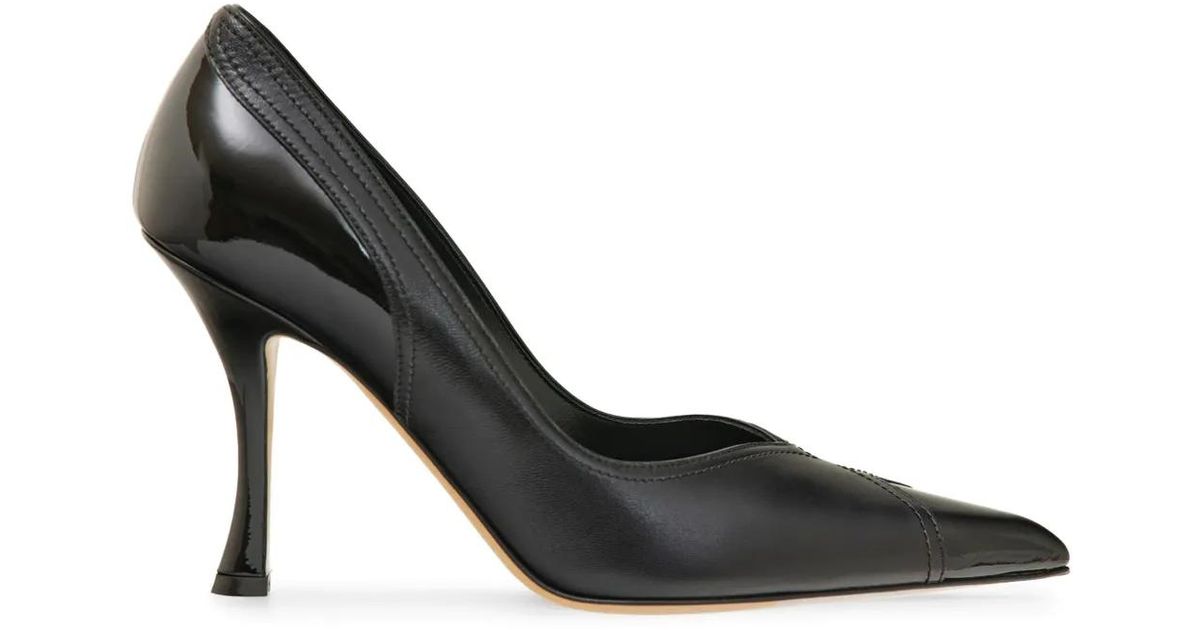 Ferragamo 95Mm Leather Pumps in Black | Lyst