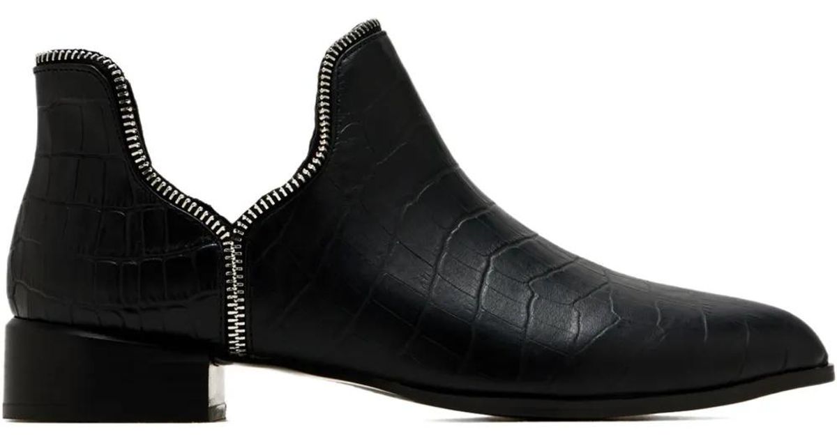 Senso Crocodile-Effect Boots in Black | Lyst UK