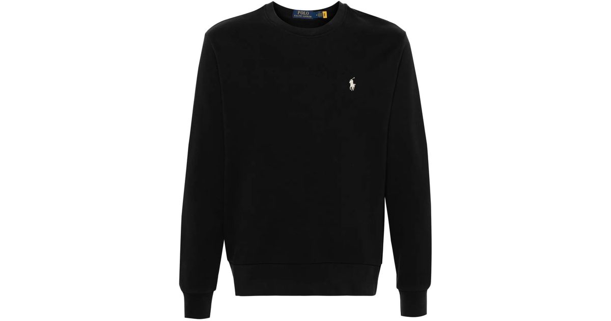 Polo Ralph Lauren Loopback Fleece Sweatshirt in Black for Men | Lyst UK