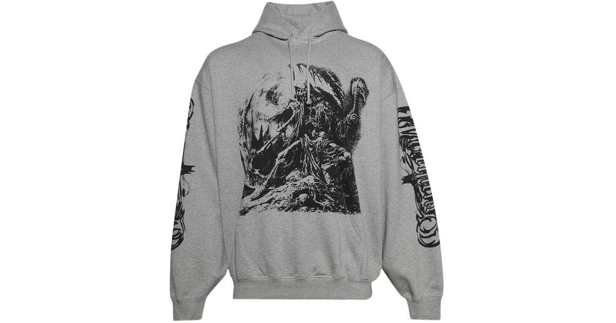 Vetements Graphic-Print Hoodie in Grey for Men | Lyst UK