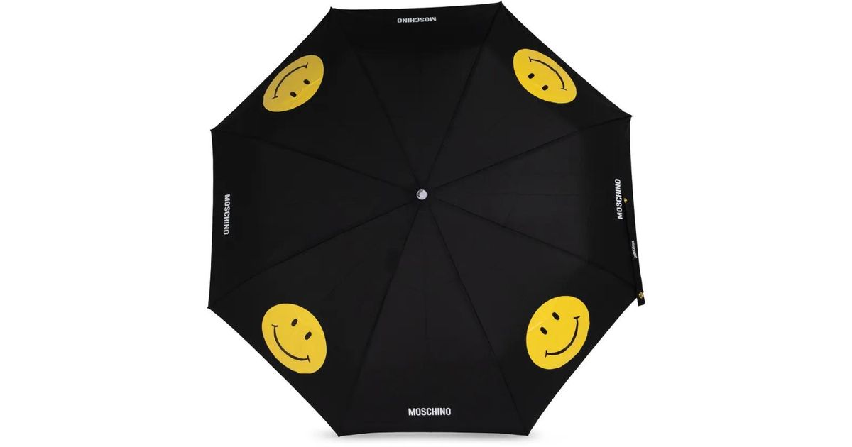 Moschino Smiley Face-Print Umbrella in Blue | Lyst UK