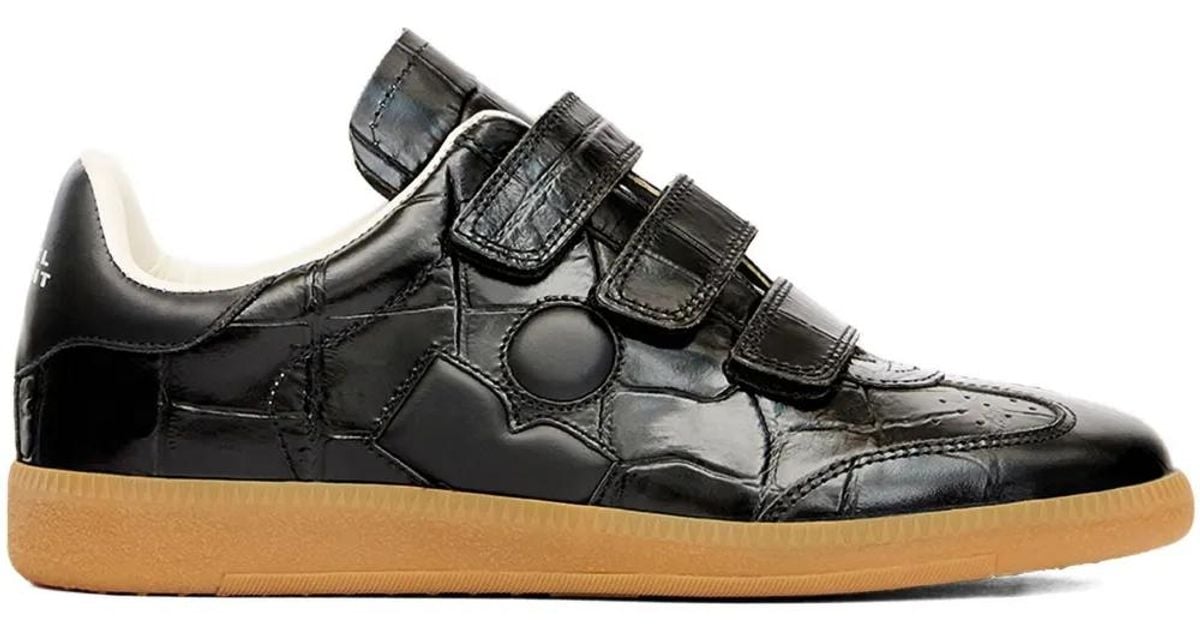 Isabel Marant Beth Crocodile-Effect Sneakers in Black | Lyst UK