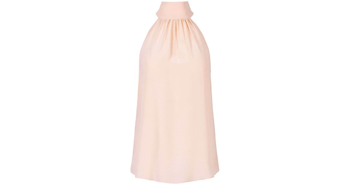 Equipment Silk Tie-Neck Halterneck Top in Pink | Lyst