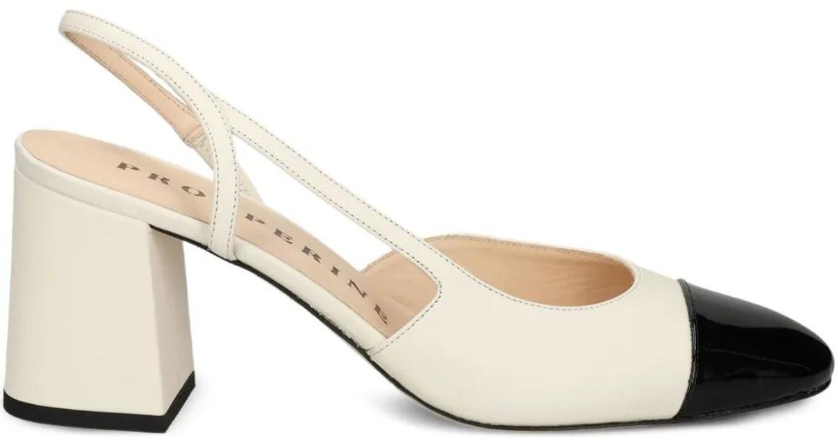 PROSPERINE® 65Mm Slingback Cap-Toe Pumps in Natural | Lyst UK