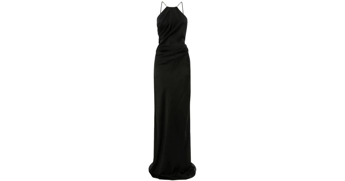 Victoria Beckham Chain Halter Gown in Black | Lyst UK