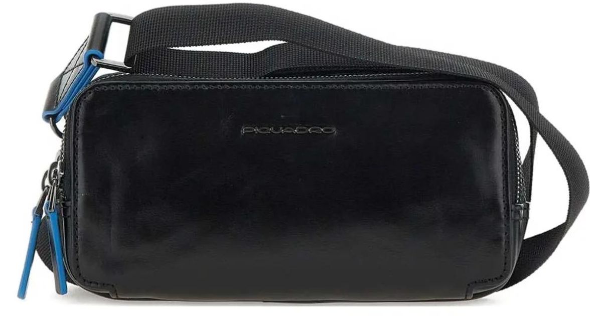 Piquadro Logo-Lettering Messenger Bag in Black for Men | Lyst