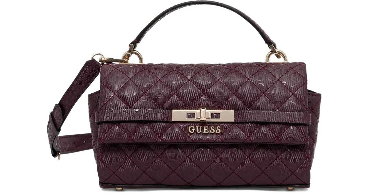 Guess Idra Quilted Tote Bag in Purple | Lyst