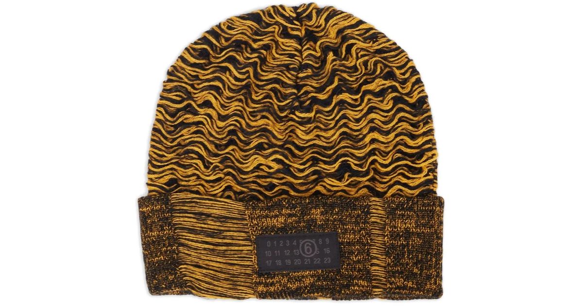 MM6 by Maison Martin Margiela Patterned-Jacquard Beanie in Brown for ...